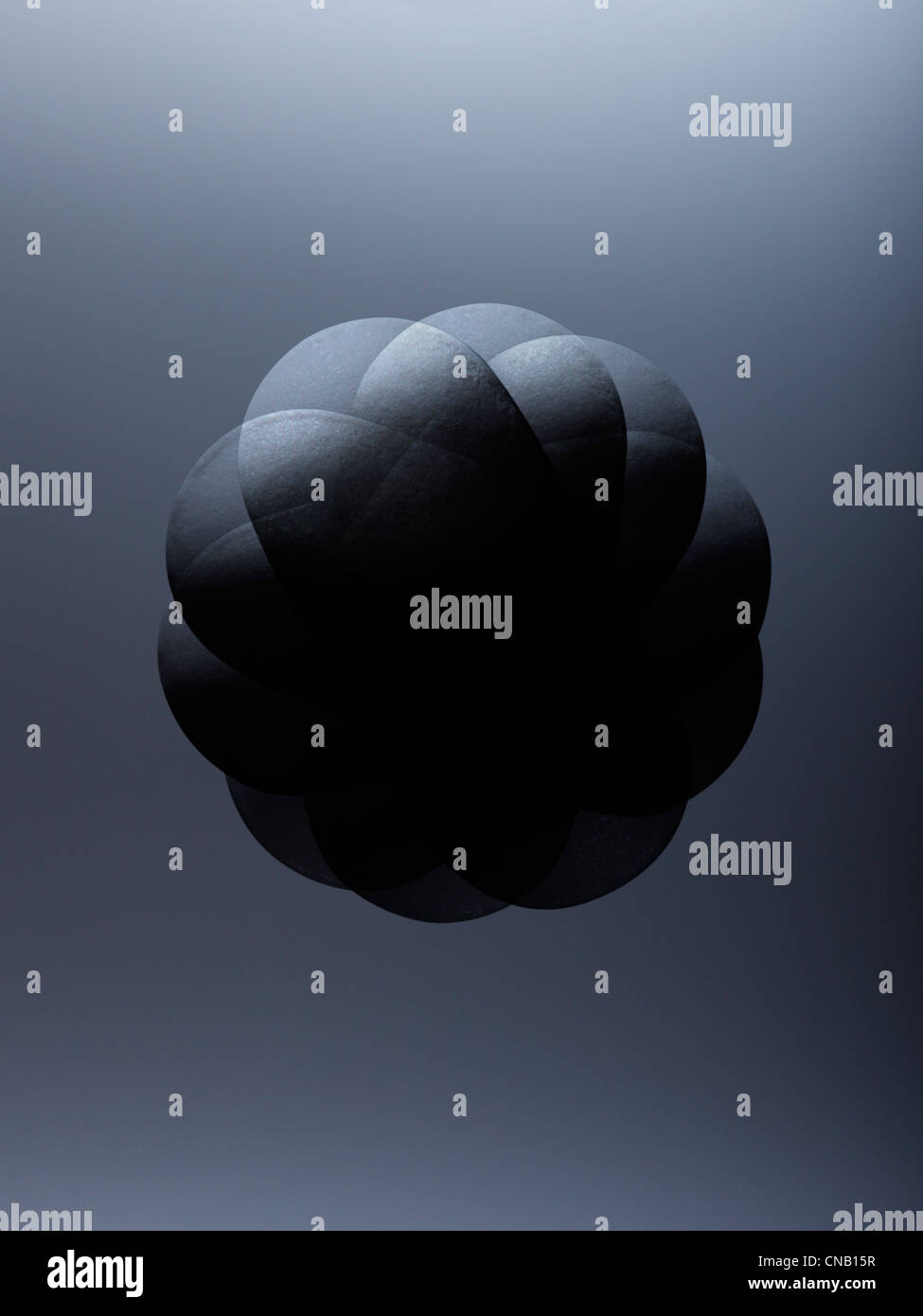 Floating black sphere Stock Photo - Alamy