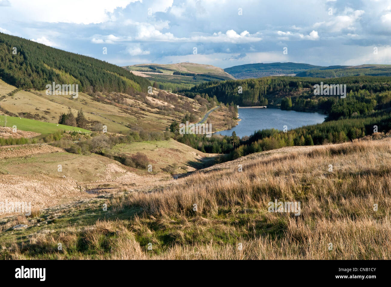 Cantref Reservoir Brecon Beacons Wales looking south Stock Photo - Alamy