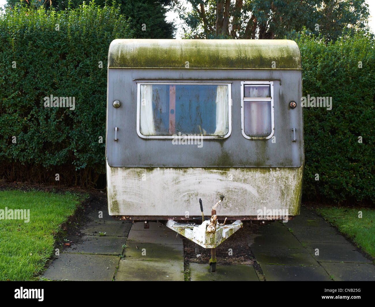 Abandoned caravan in Sandbach Cheshire UK Stock Photo - Alamy