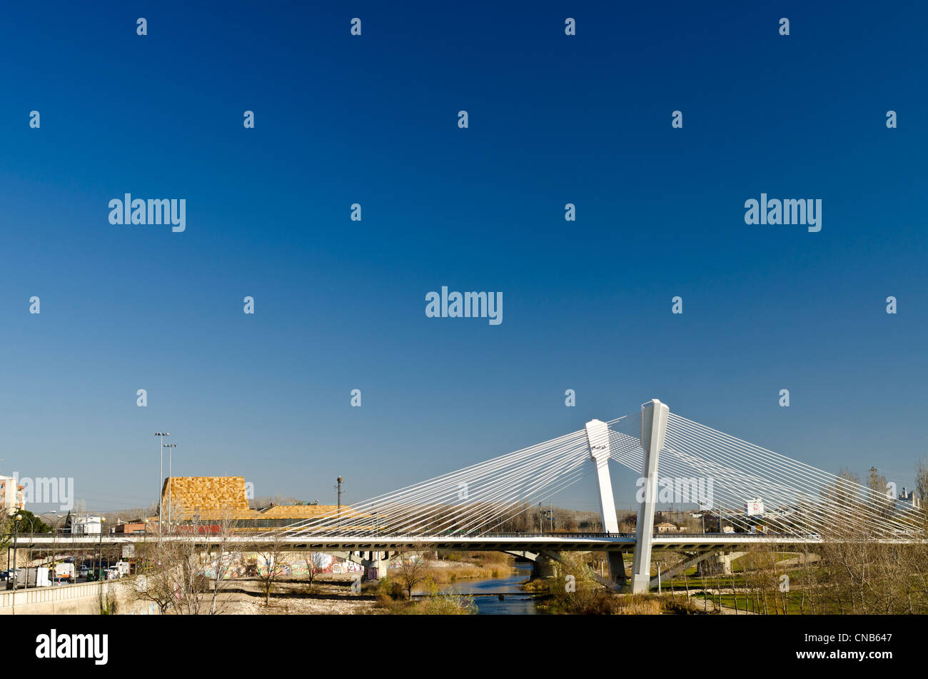 Segre river pass at Lerida cityscape, Catalonia, Spain Stock Photo - Alamy