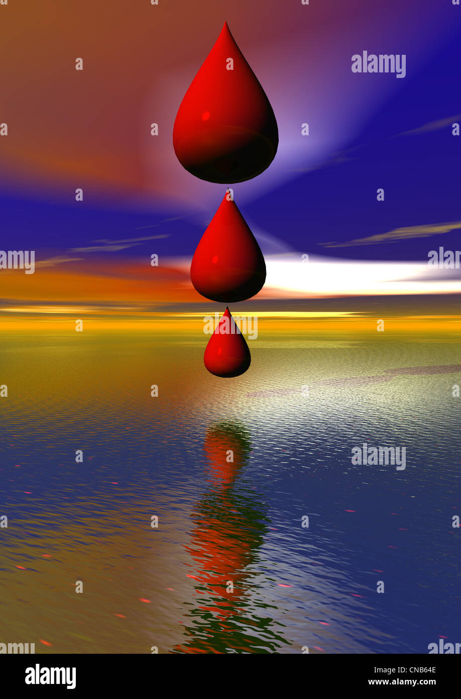 blood red and landscape Stock Photo - Alamy