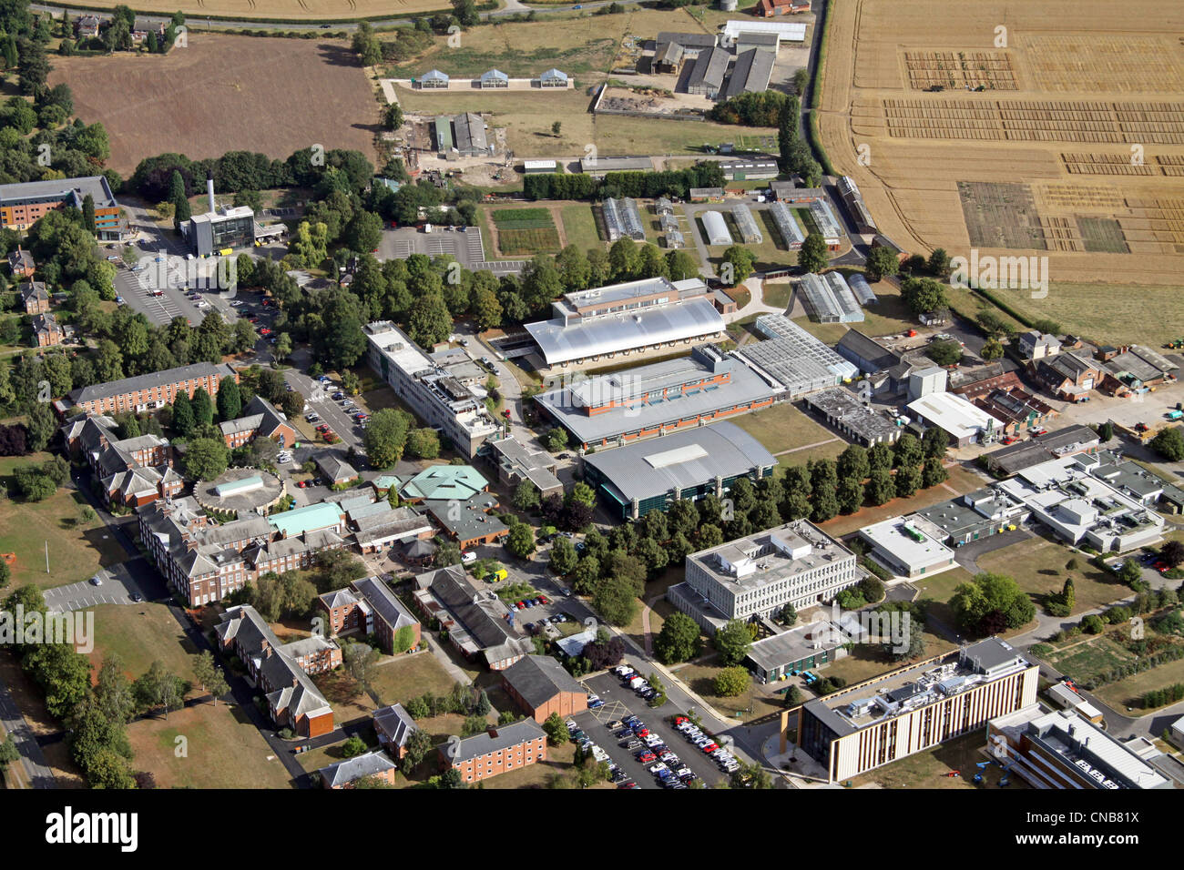 aerial view of Sutton Bonington Campus, University of Nottingham Stock ...