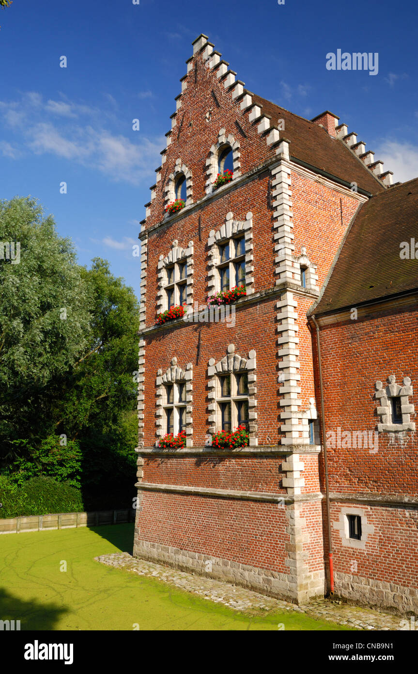 France, Nord, Villeneuve d'Ascq, Chateau de Flers, castle built in 1661 ...