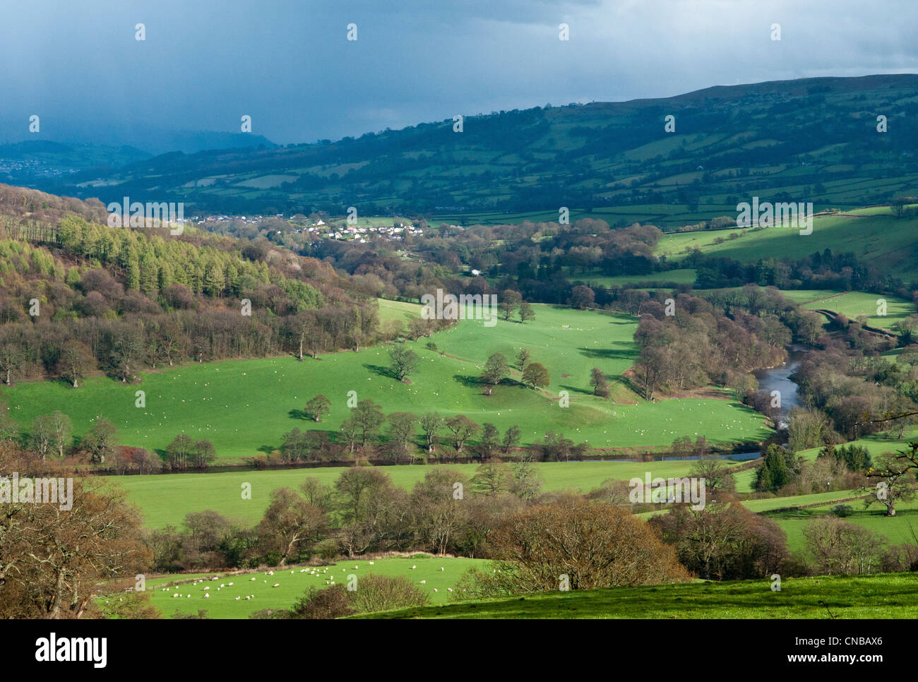 The Usk Valley, a beautiful landscape in the Brecon Beacons National ...