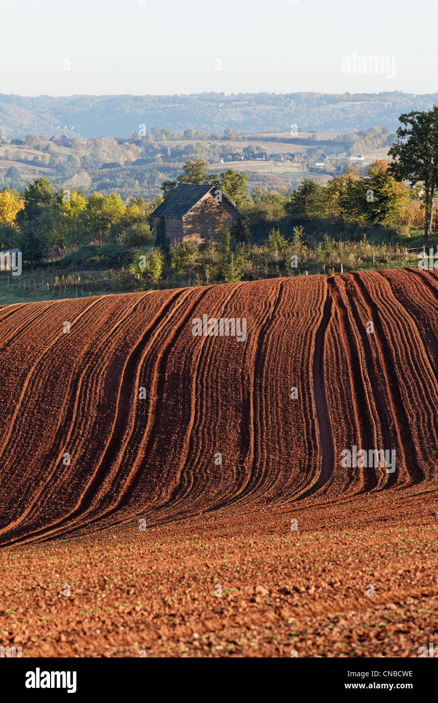 Agricultural countryside landscape in france hi-res stock photography ...