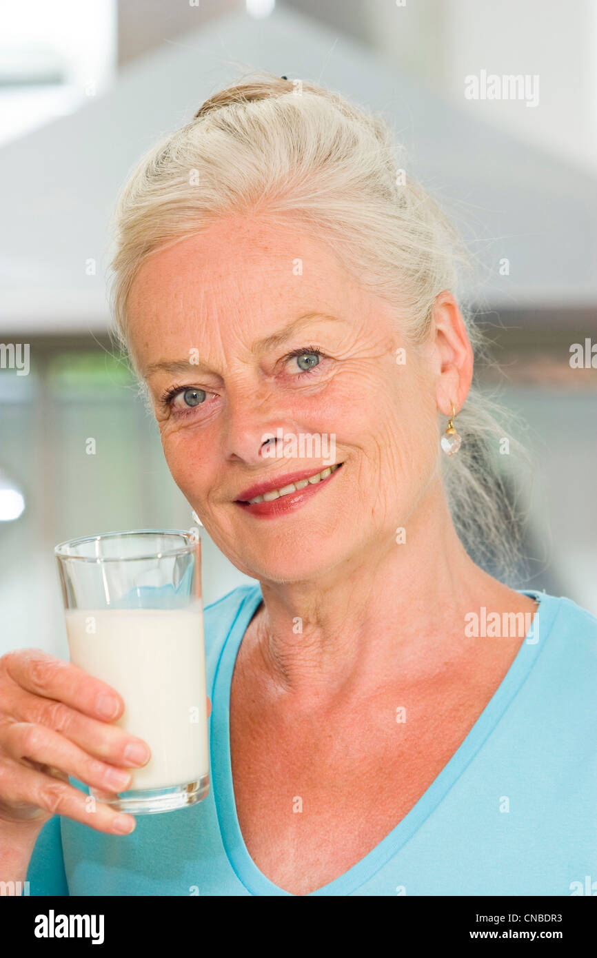 Lady drinking milk hi-res stock photography and images - Alamy