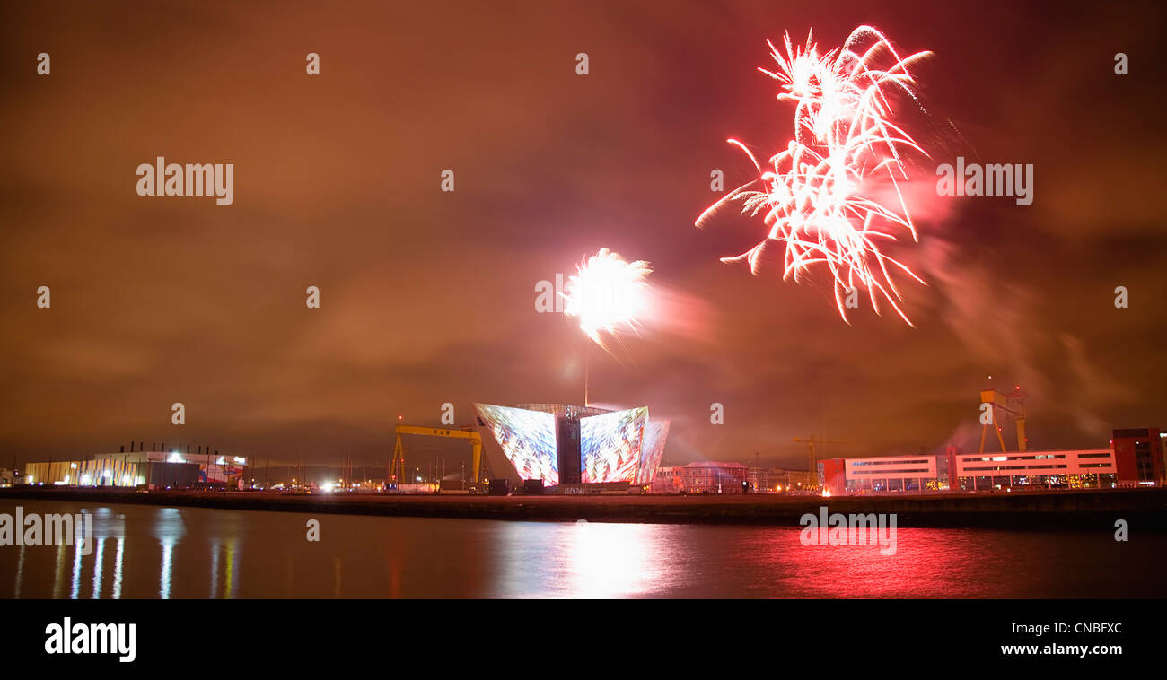 Ireland, North, Belfast, Titanic Quarter, Visitor centre designed by ...