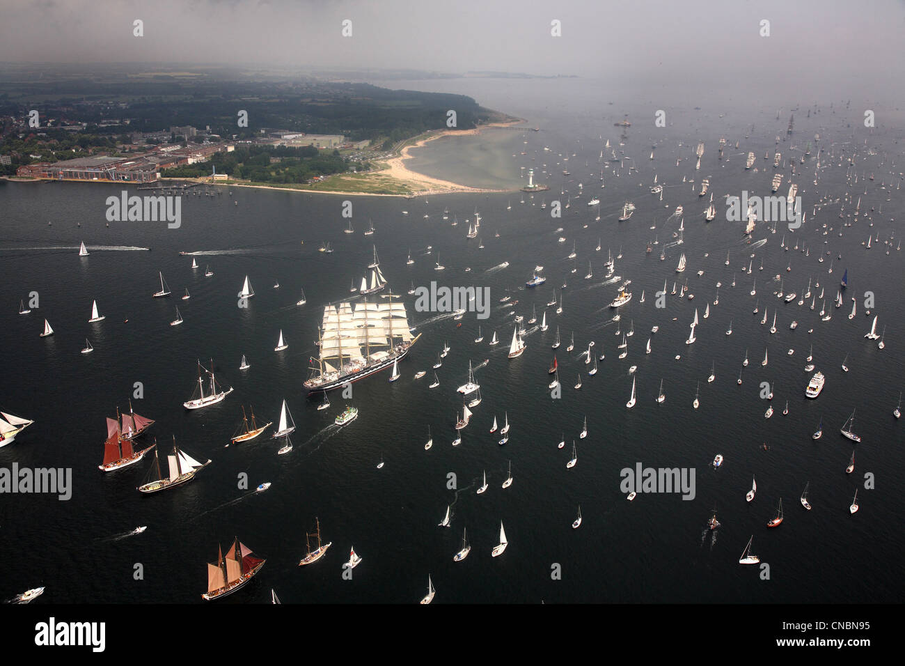 Aerial view of the Kiel Week 2007, Germany Stock Photo - Alamy