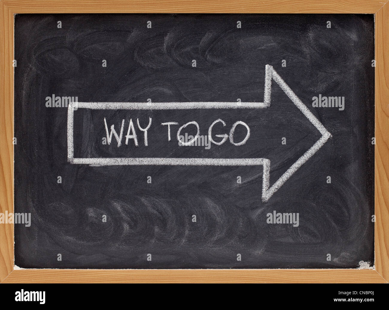 way to go complement handwritten with white chalk inside an arrow on ...