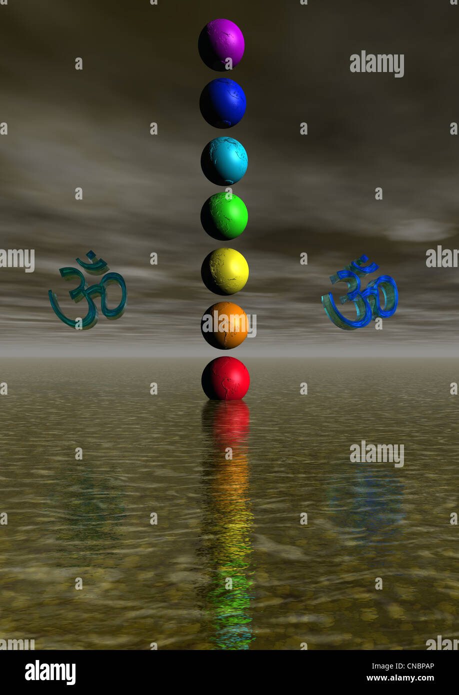 Colored aum / om in chakra Stock Photo - Alamy