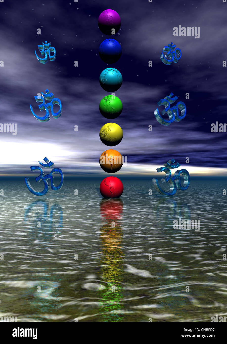 chakra and aum blue Stock Photo - Alamy