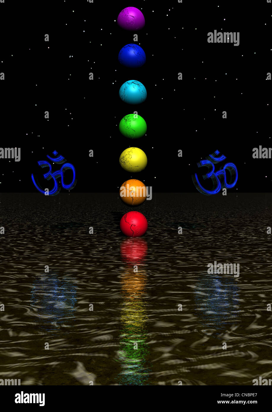 Colored aum / om in chakra Stock Photo - Alamy