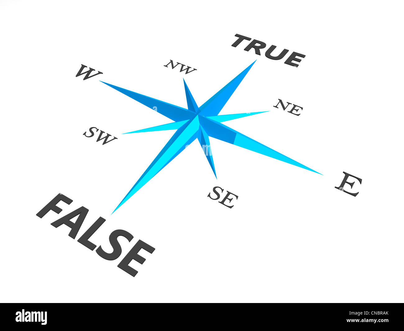 true versus false dilemma concept compass isolated on white background ...