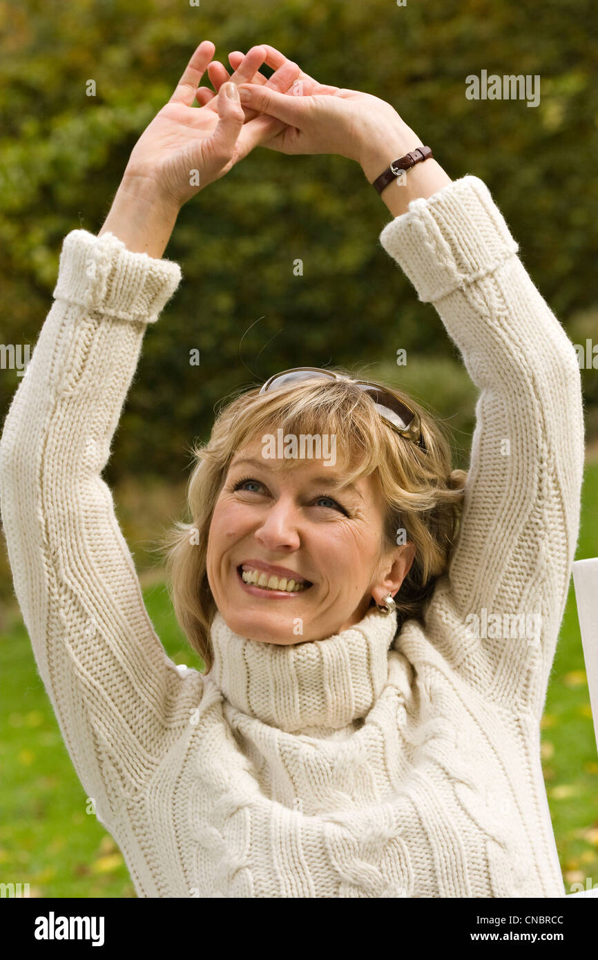 Stretching Her Arms Model Released High Resolution Stock Photography ...