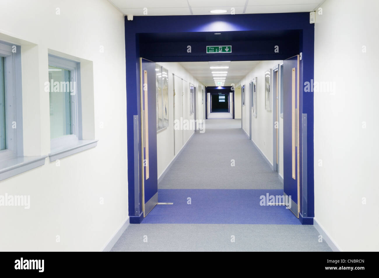 Corridor in a modern secondary school Stock Photo - Alamy