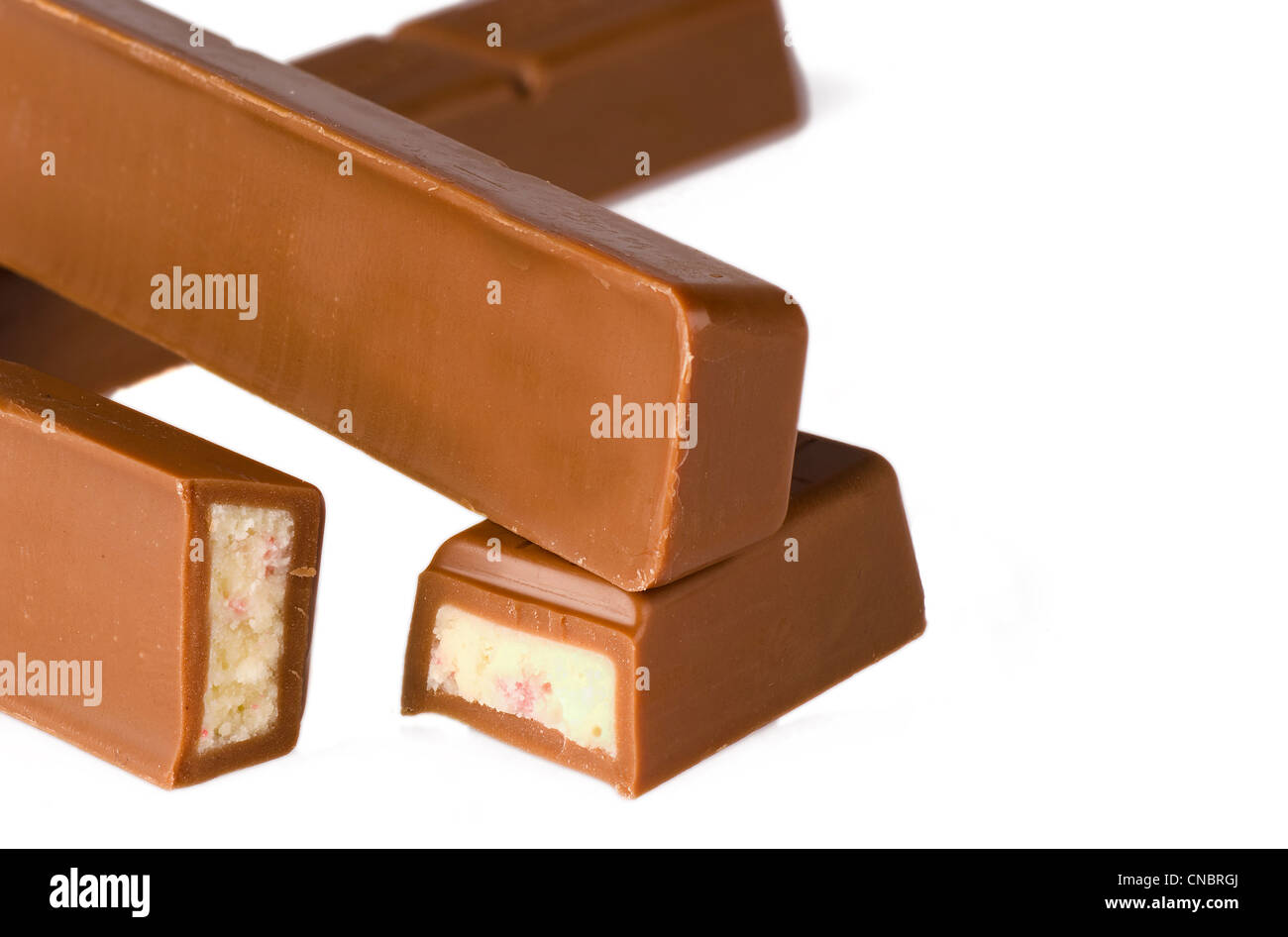 Brown chocolate bars filled with white Stock Photo - Alamy