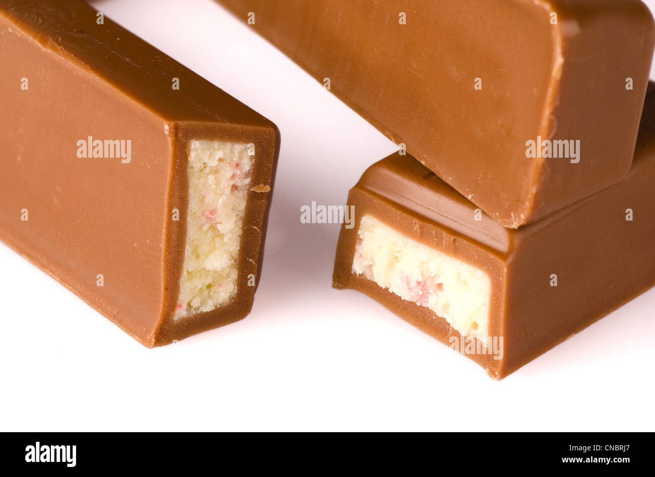 Brown chocolate bars filled with white one, a sweet treat Stock Photo ...