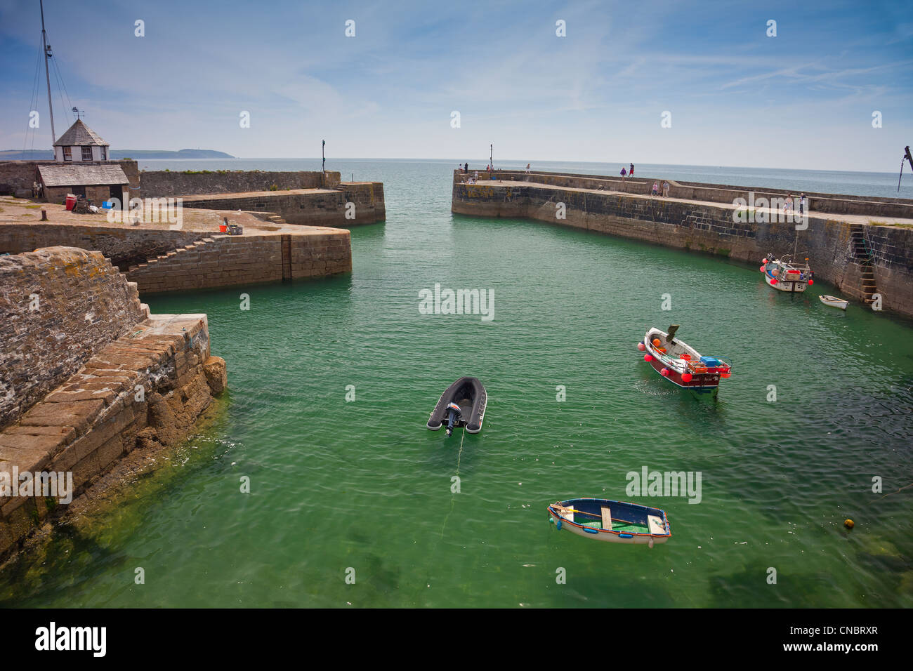 The outer harbour at Charlestown in Cornwall, England, UK Stock Photo ...