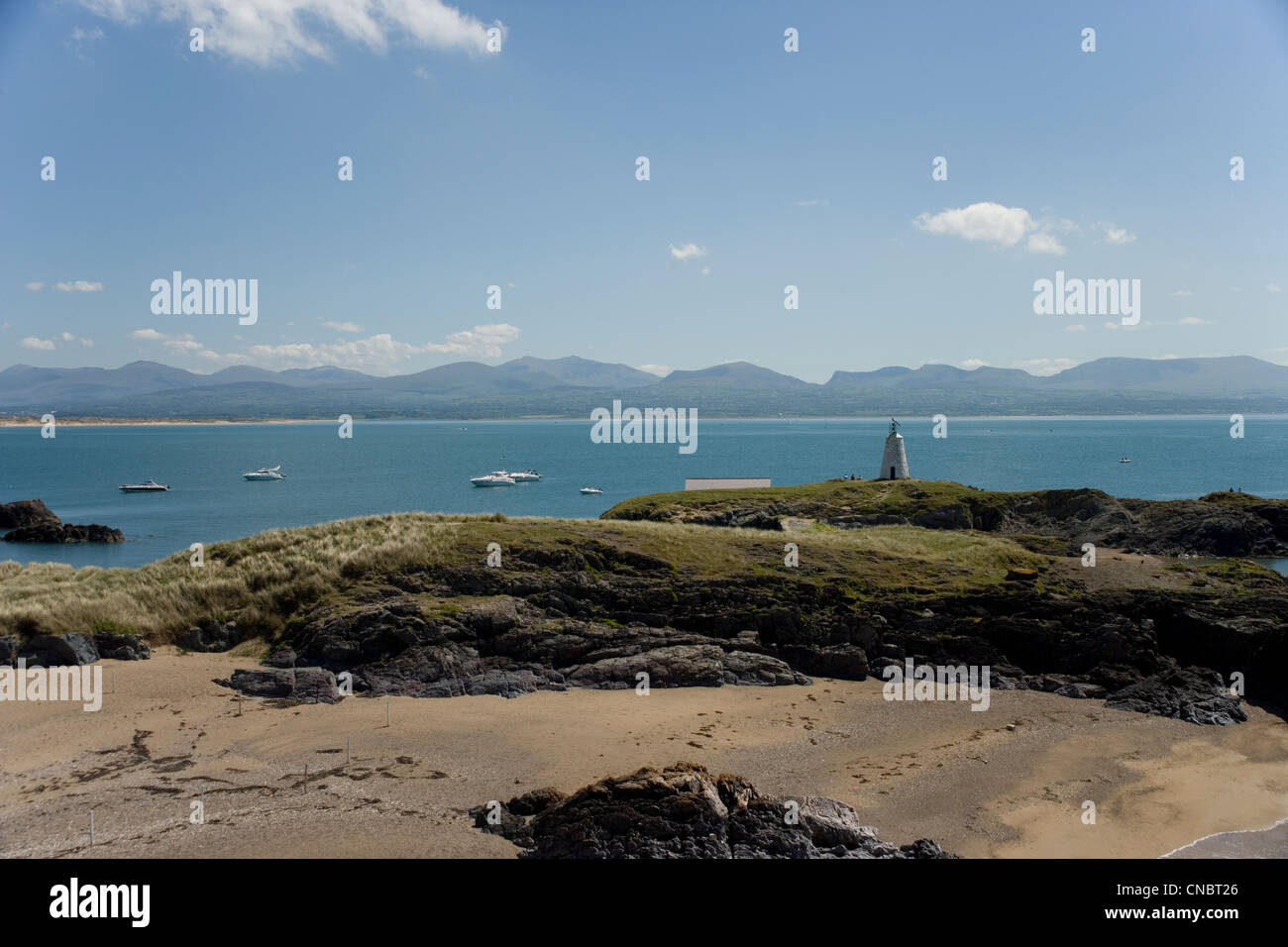 Snowdonia from Llanddwyn island, Anglesey Stock Photo - Alamy