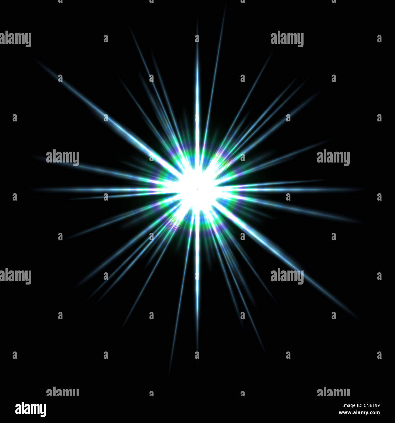 A bright solar flare over a black background Stock Photo - Alamy