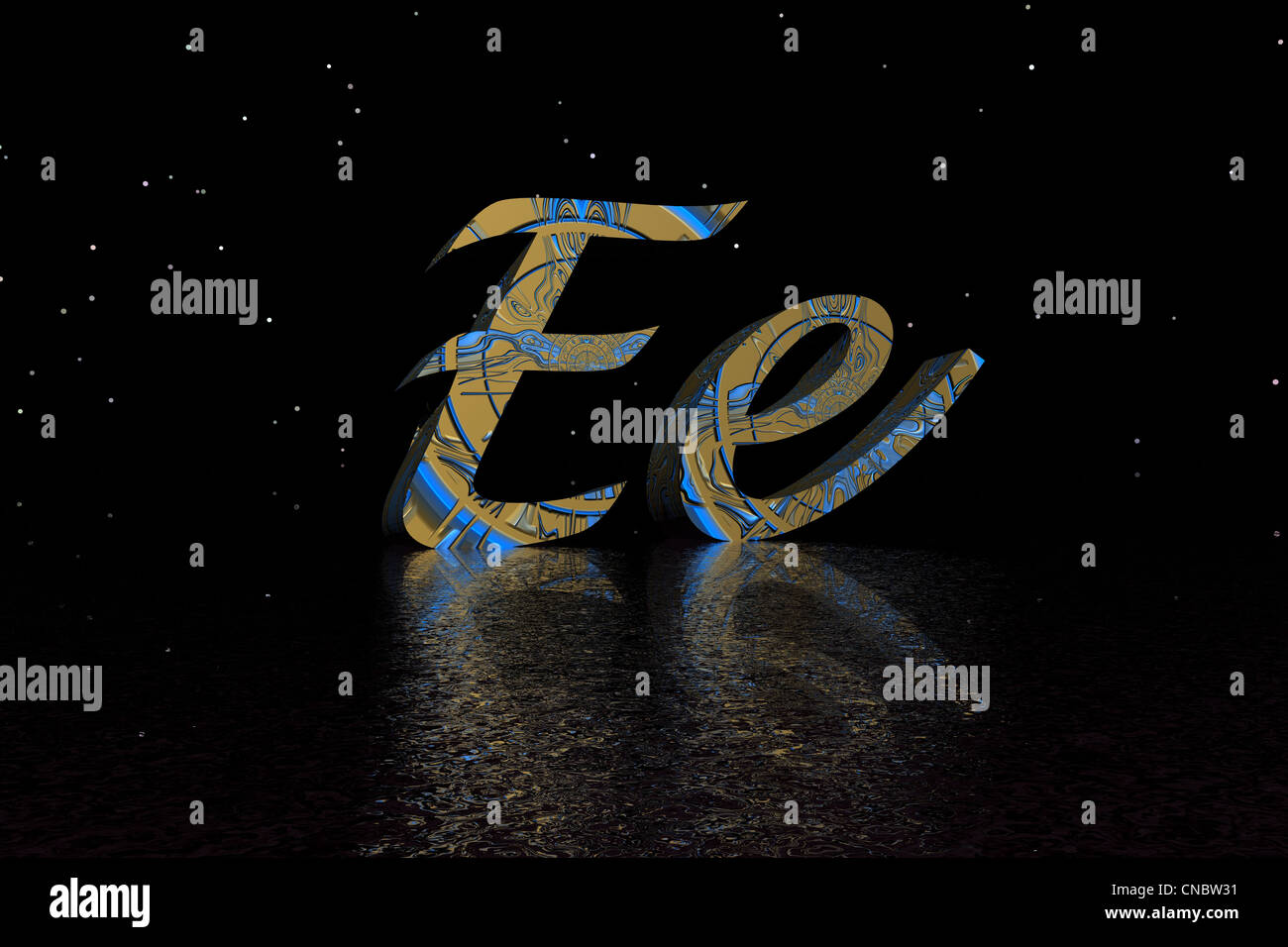 Letter E Blue Fire