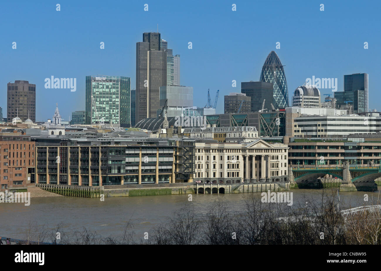 The City of London seen across the river Thames Stock Photo - Alamy