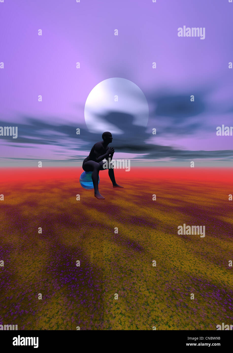 man thinking and landscape Stock Photo - Alamy