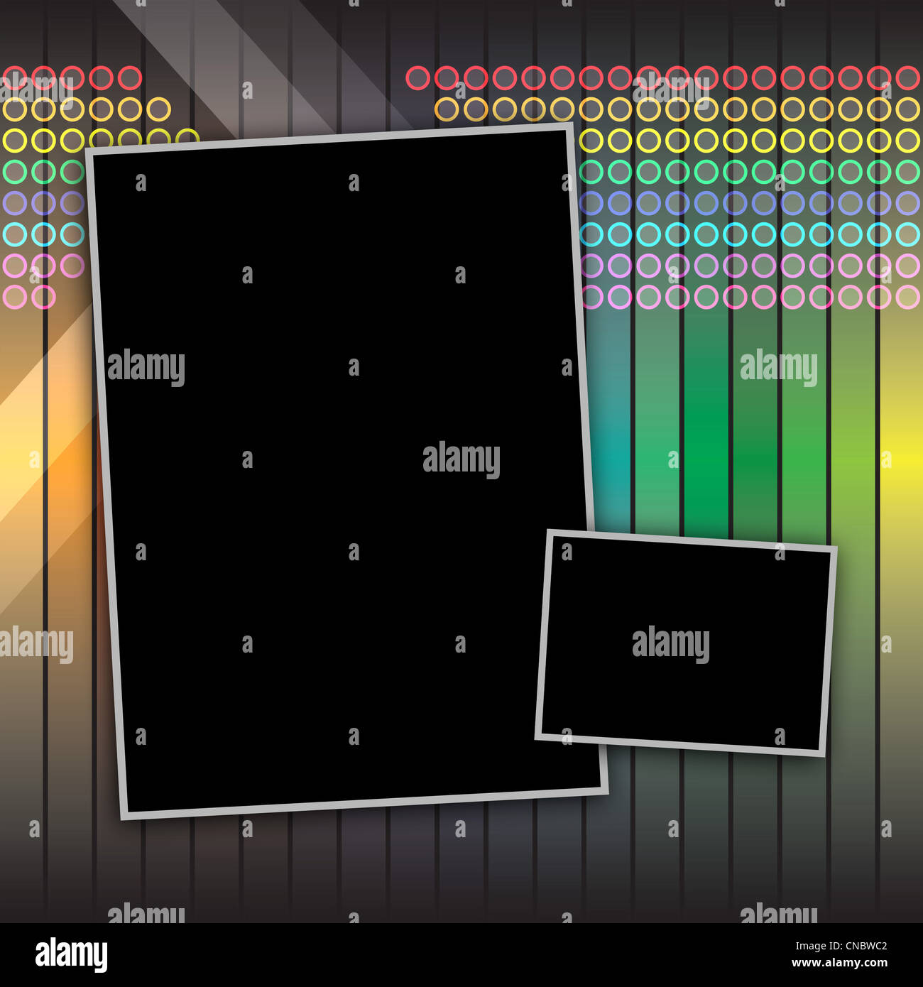 Funky rainbow page layout with copyspace for your text and images Stock ...