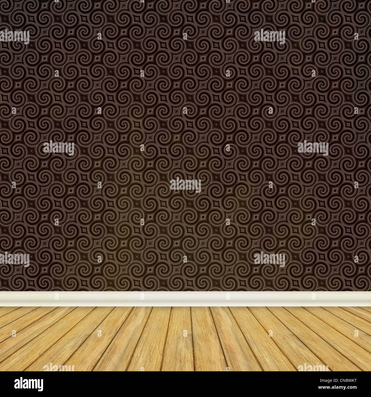 An empty room interior backdrop with hard wood flooring and a vintage ...