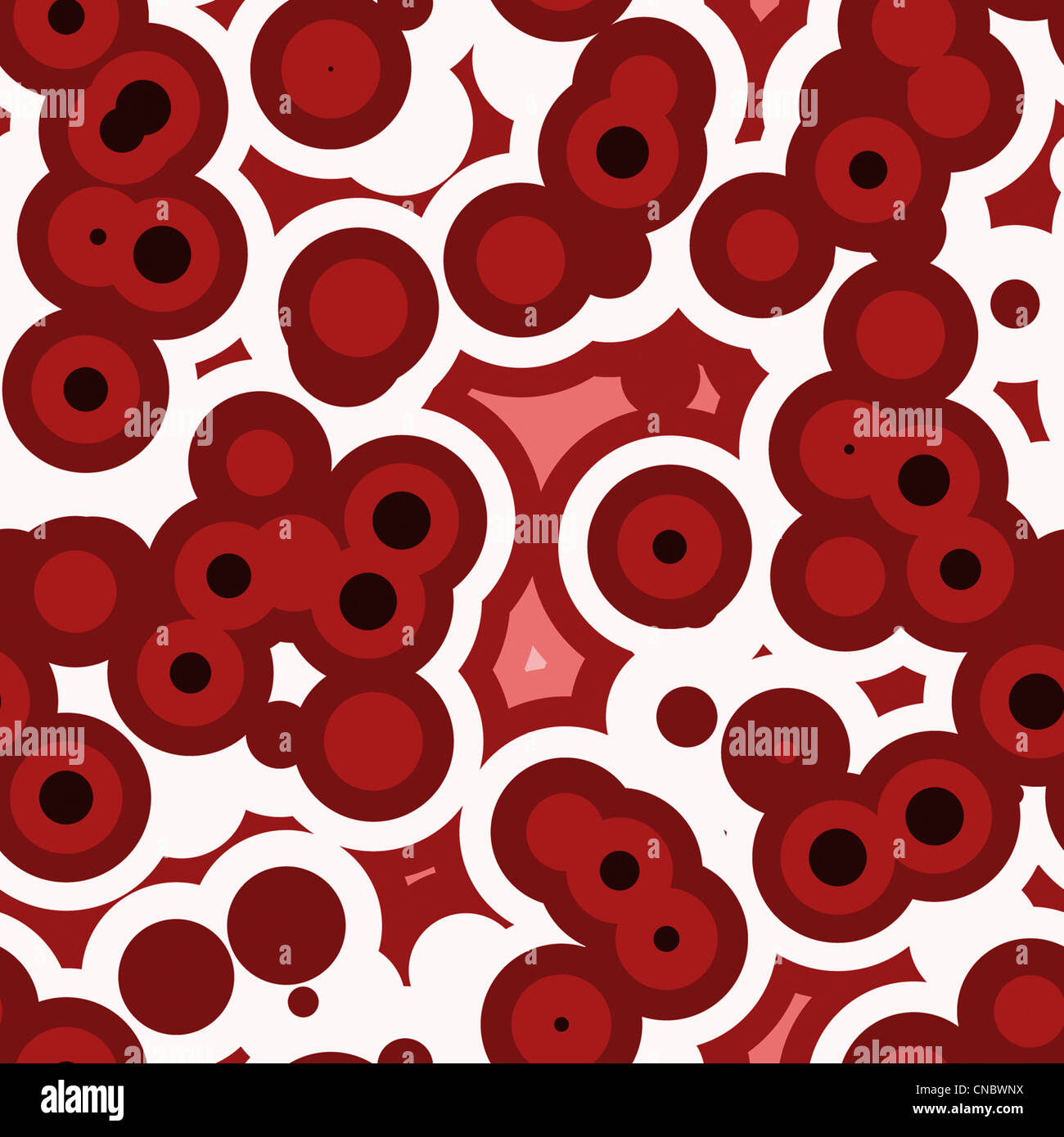 Abstact illustration of some red blood cells. This tiles seamlessly as ...