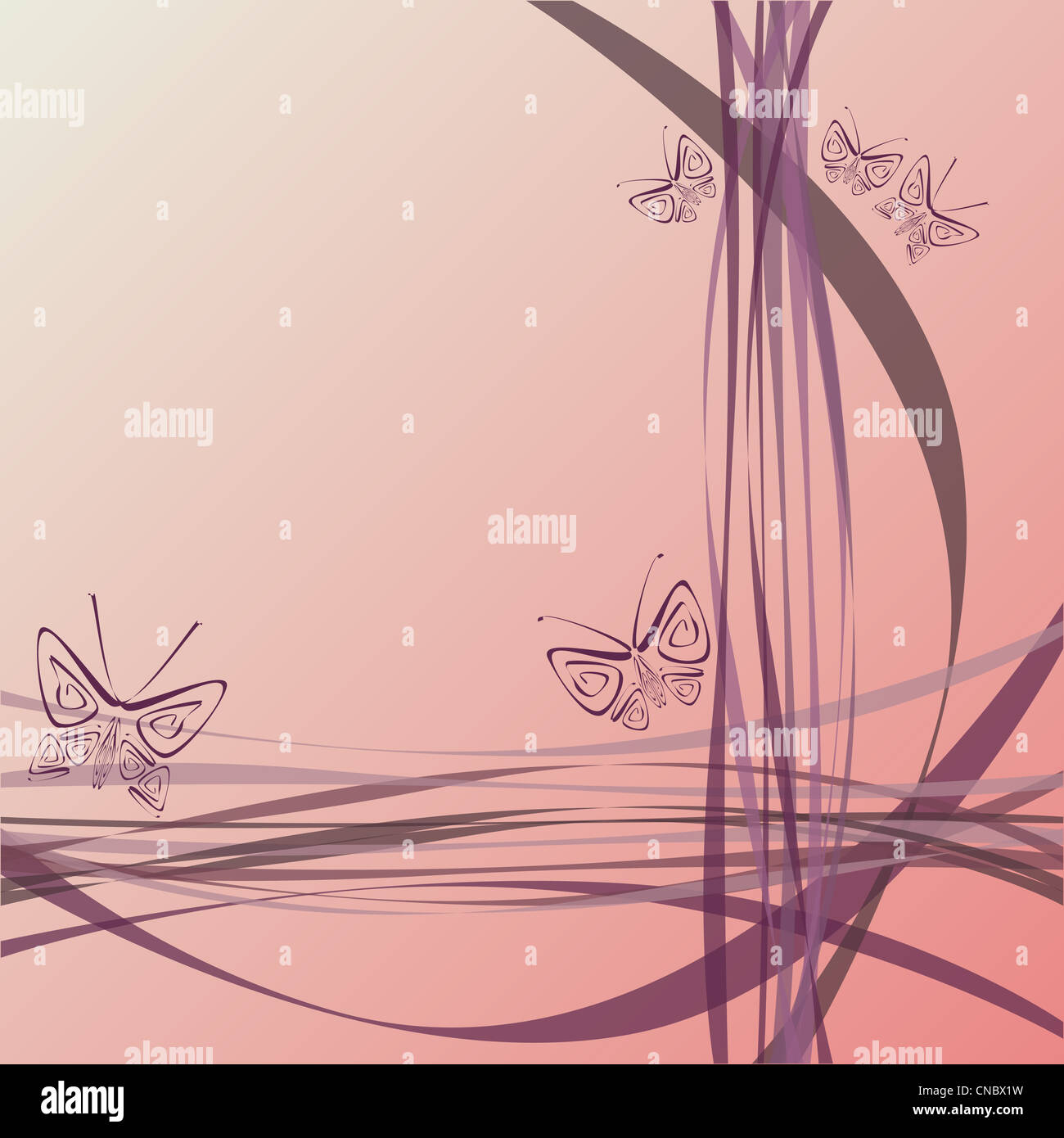 fine pink card with stripes and butterflies Stock Photo - Alamy