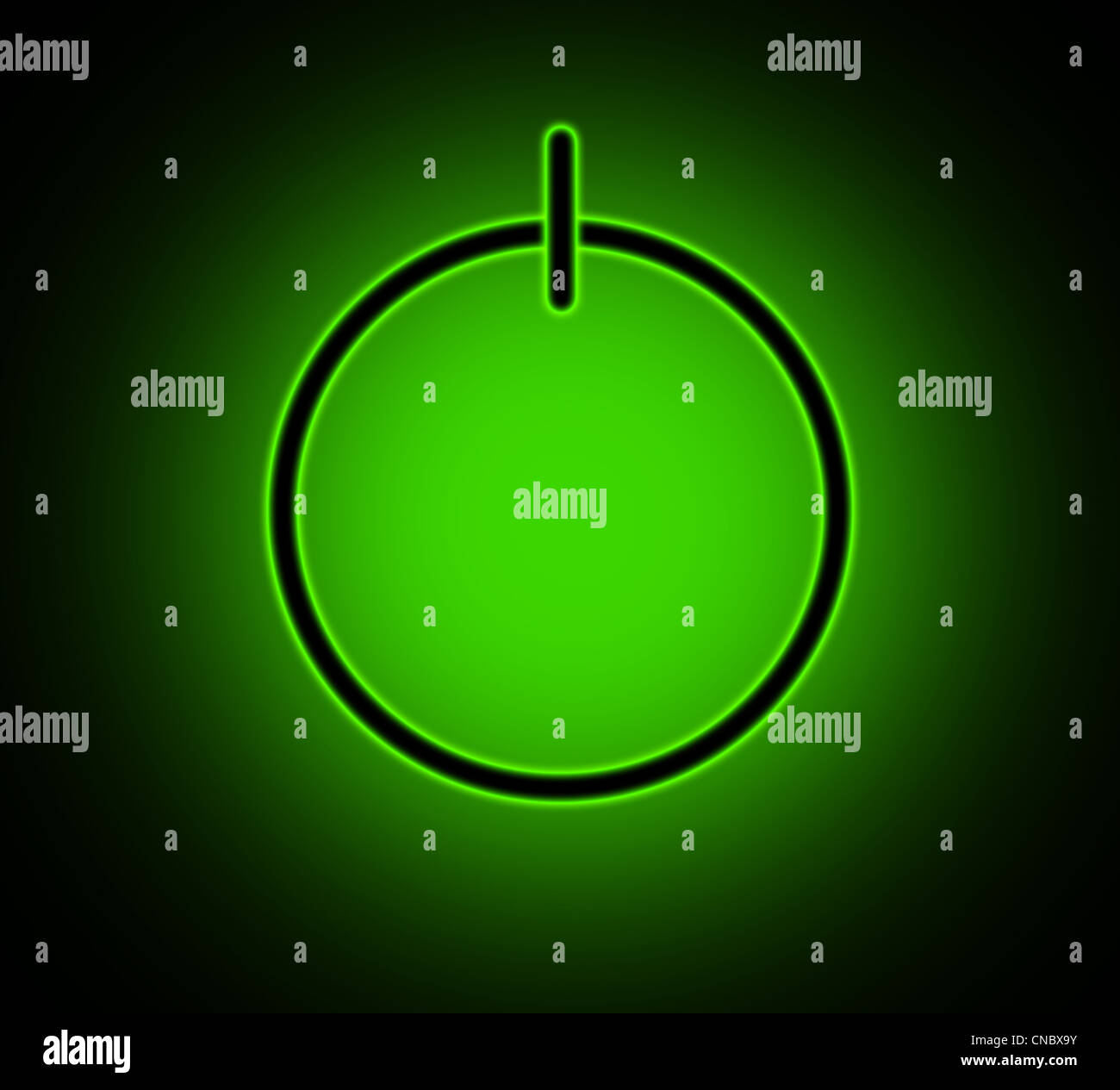 Green power button Stock Photo - Alamy