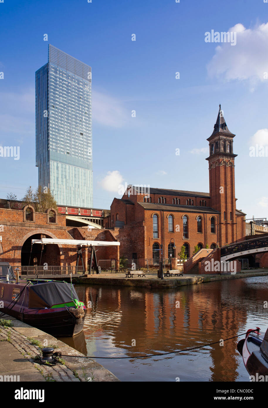 England, Manchester, Castlefield, Bridgewater Canal basin and Beetham ...