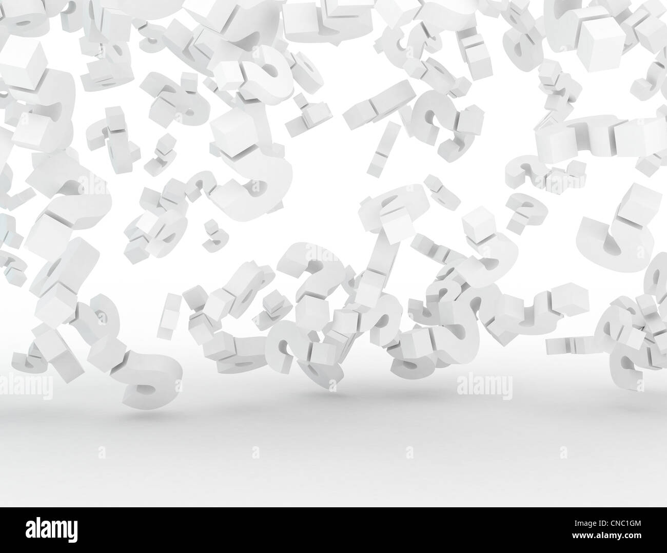 Question marks falling 3d background Stock Photo - Alamy