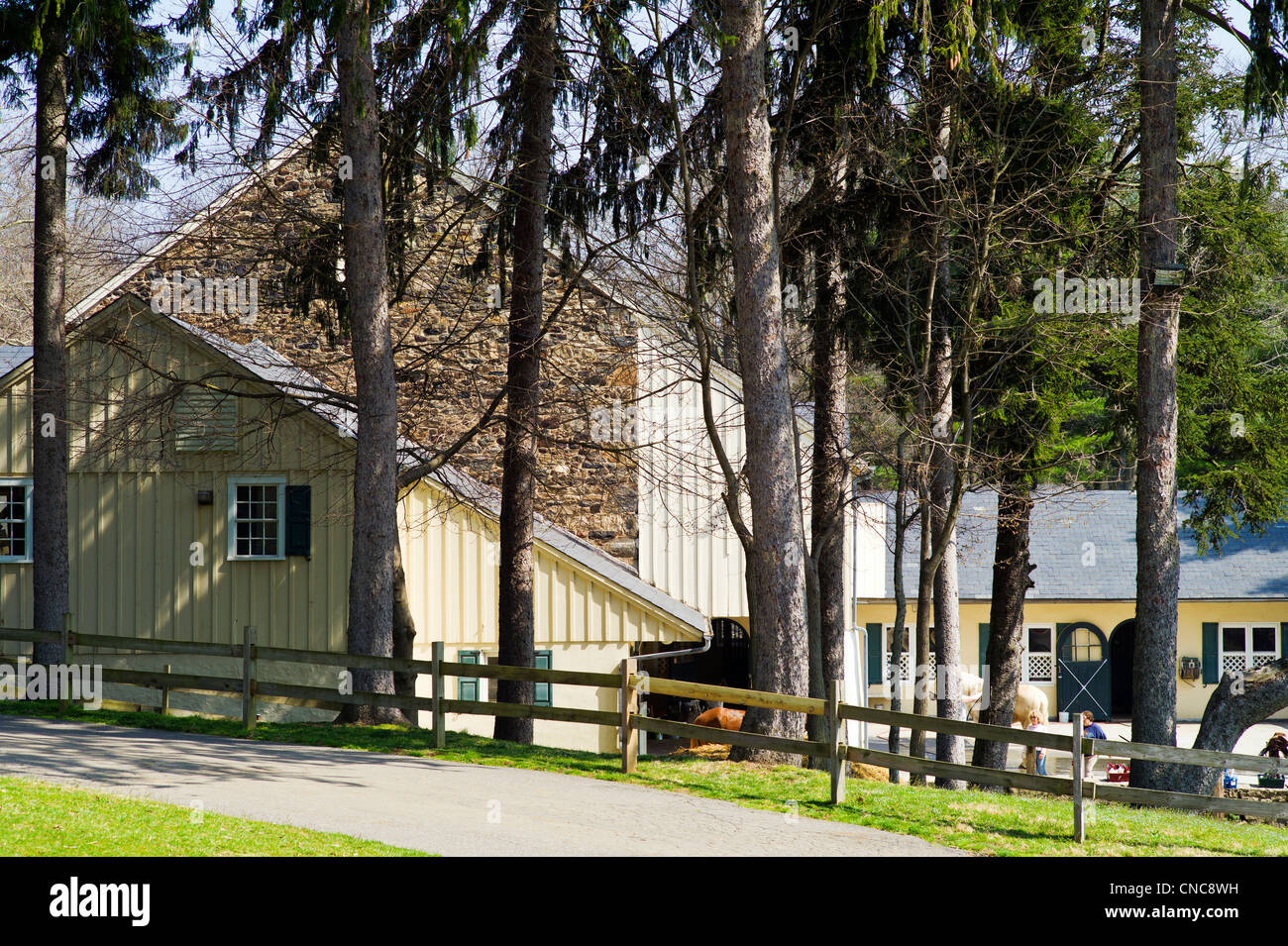 Barn and horse stables, Hidden Valley Farm at Ridley Creek State Park ...