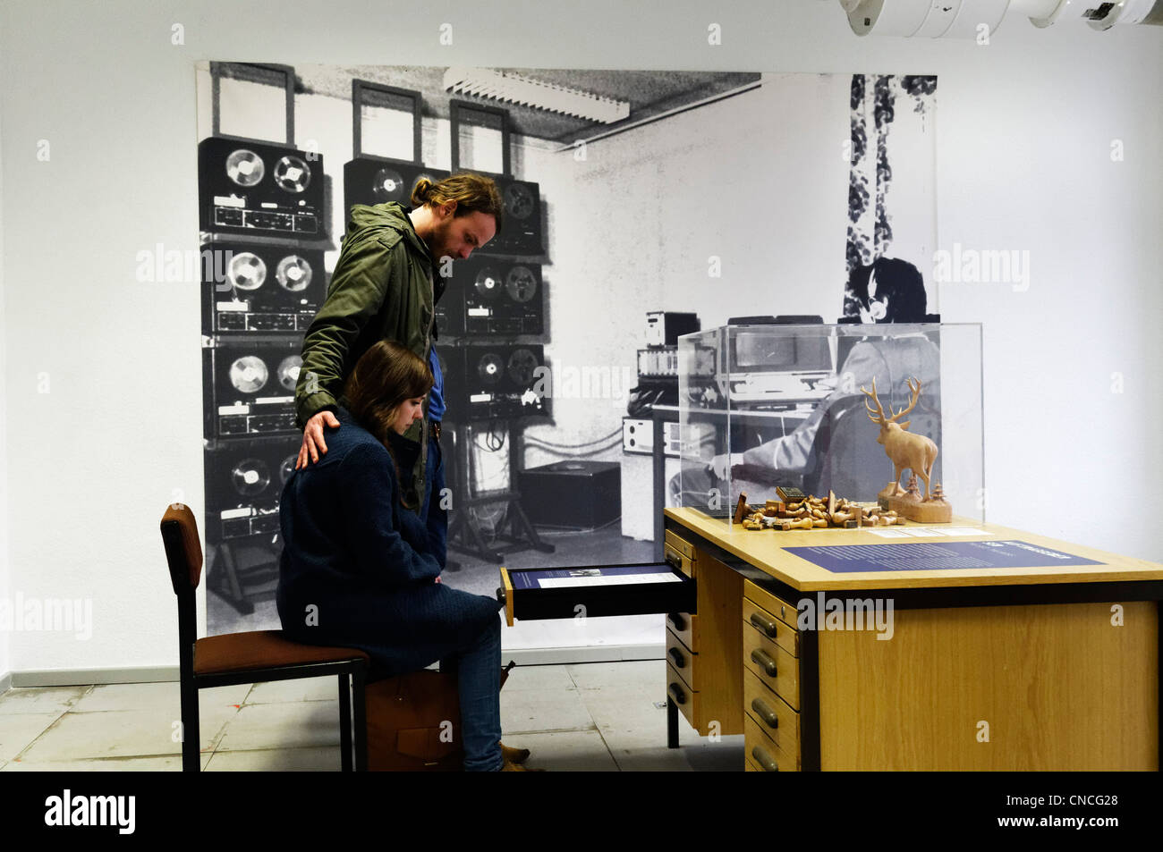 Two people Inside the Stasi Museum Stock Photo - Alamy