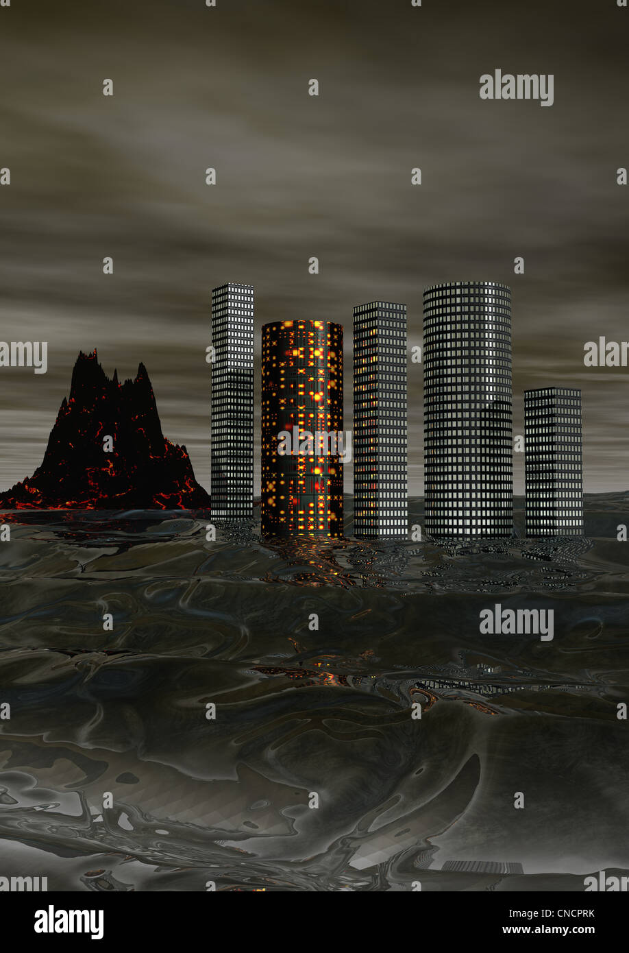 mountain and buildings Stock Photo - Alamy