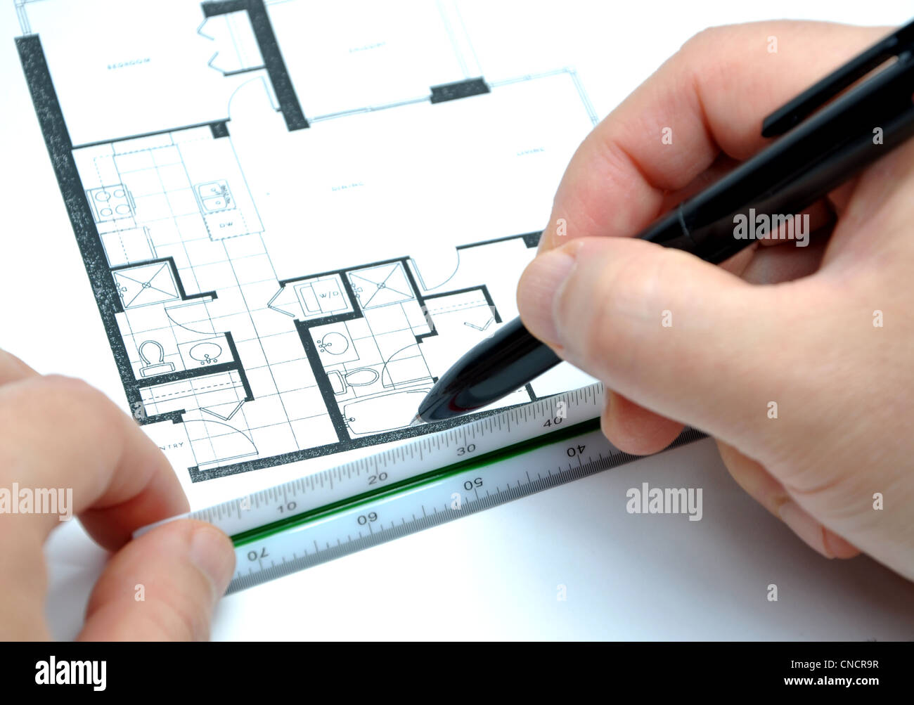 Measuring your new home size Stock Photo - Alamy