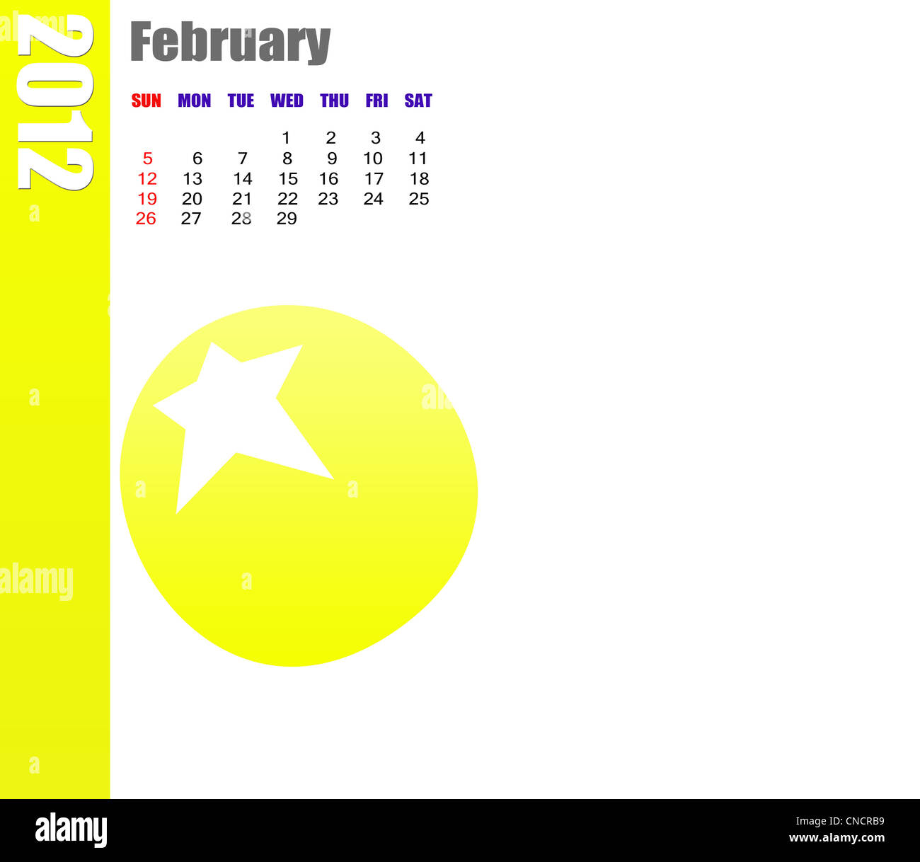 February of 2012 calendar Stock Photo - Alamy