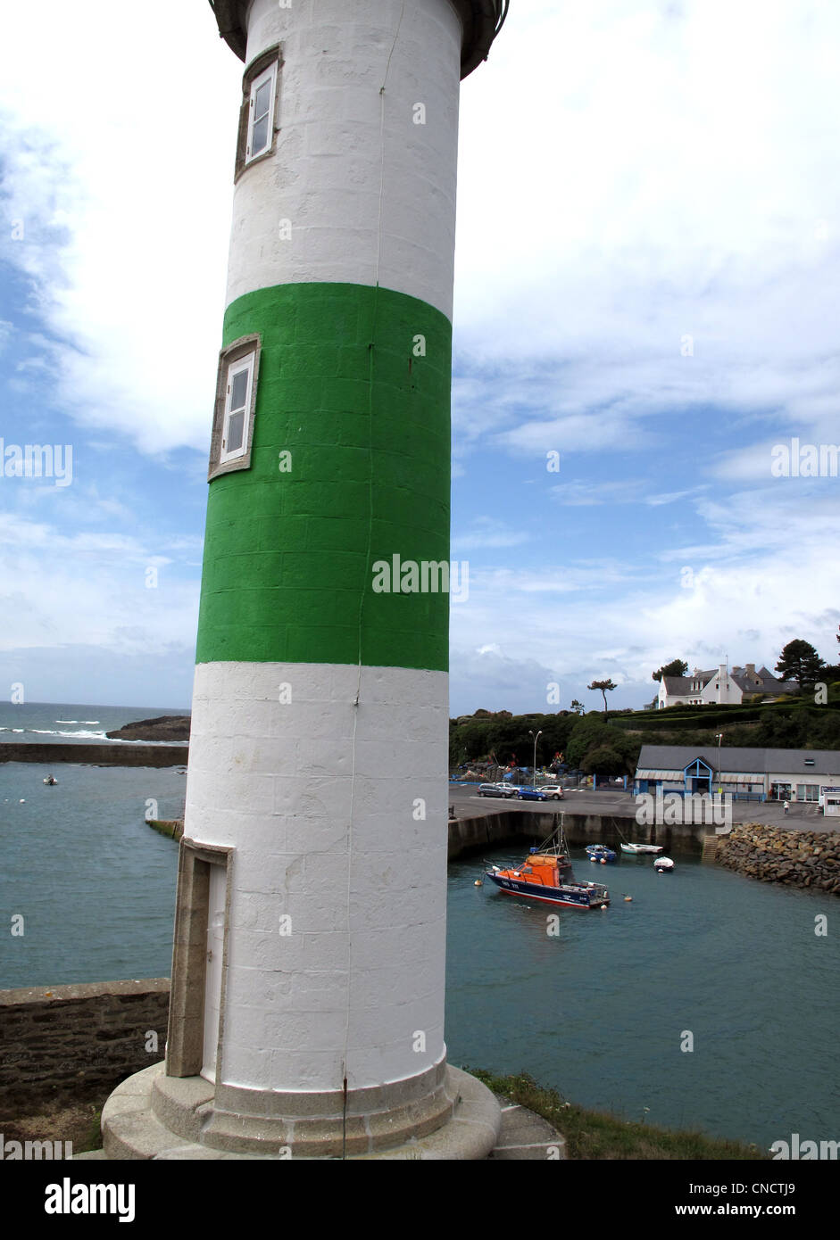 Doelan harbour,Aval lighthouse,Finistere ,Brittany,Bretagne,France ...