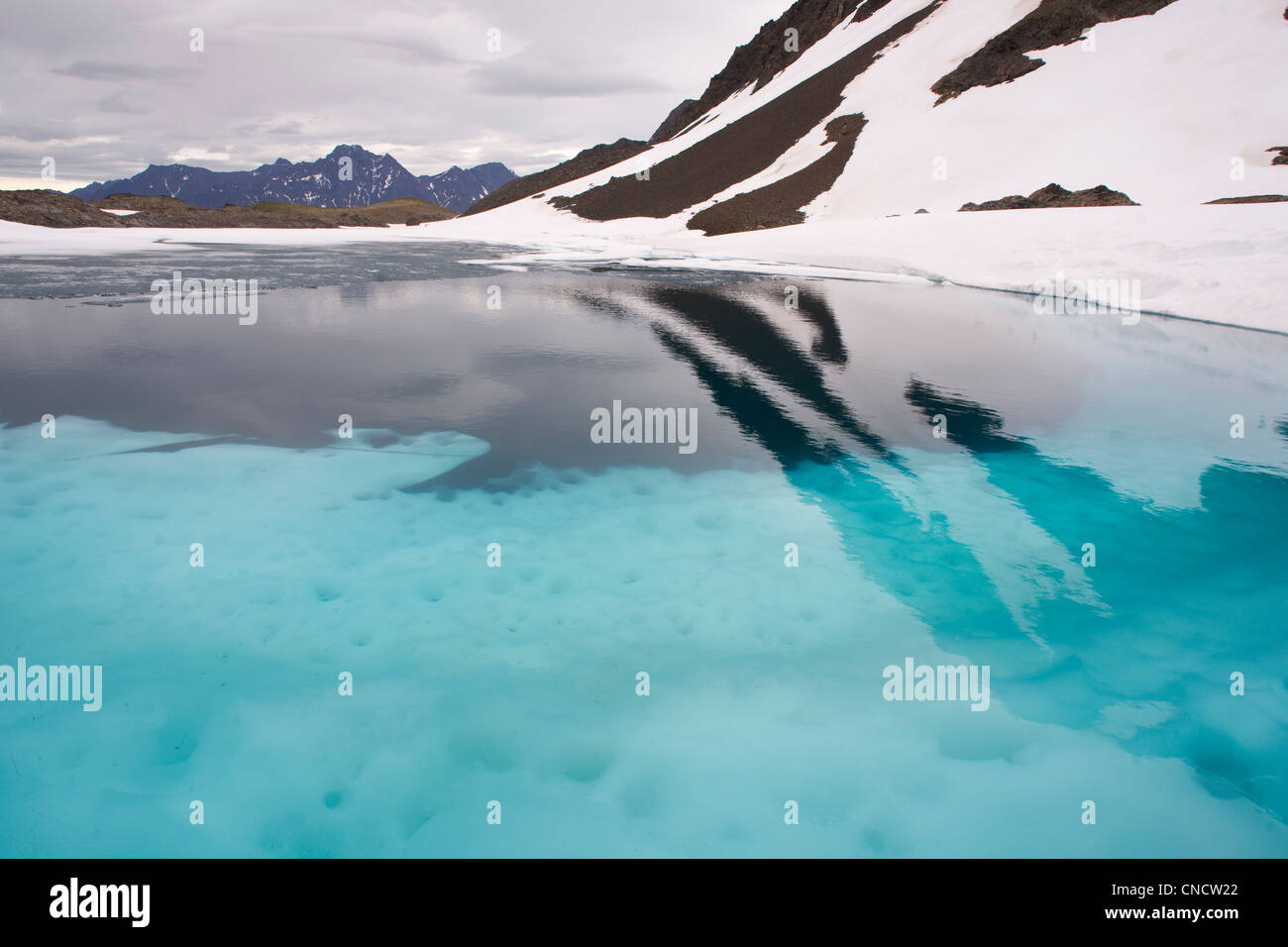 Melt pool in Chugach State Park, Southcentral Alaska, Summer Stock ...