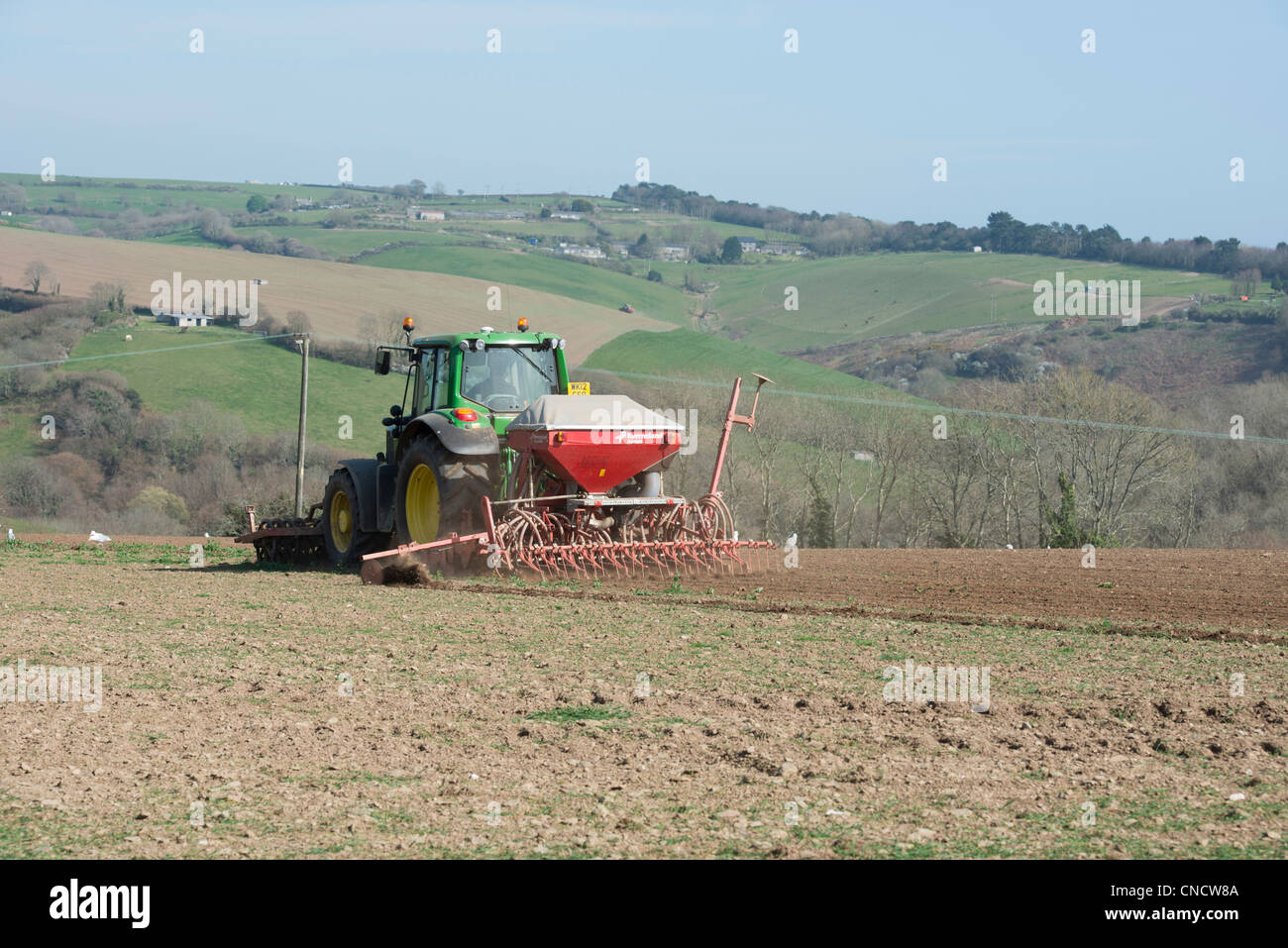 John deere tractor seed drill hi-res stock photography and images - Alamy