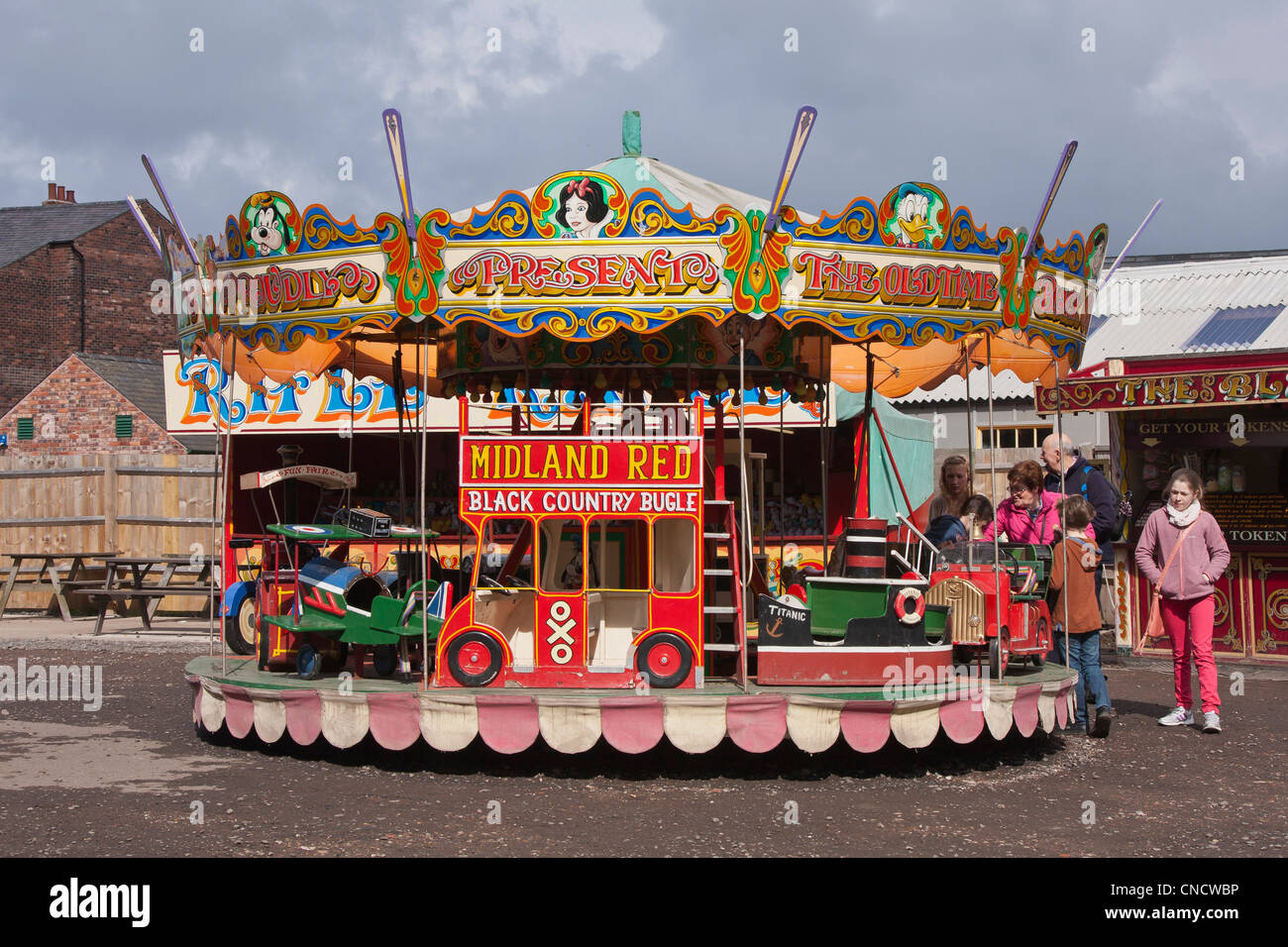 Traditional fairground ride, taken at The Black Country Museum, Dudley ...