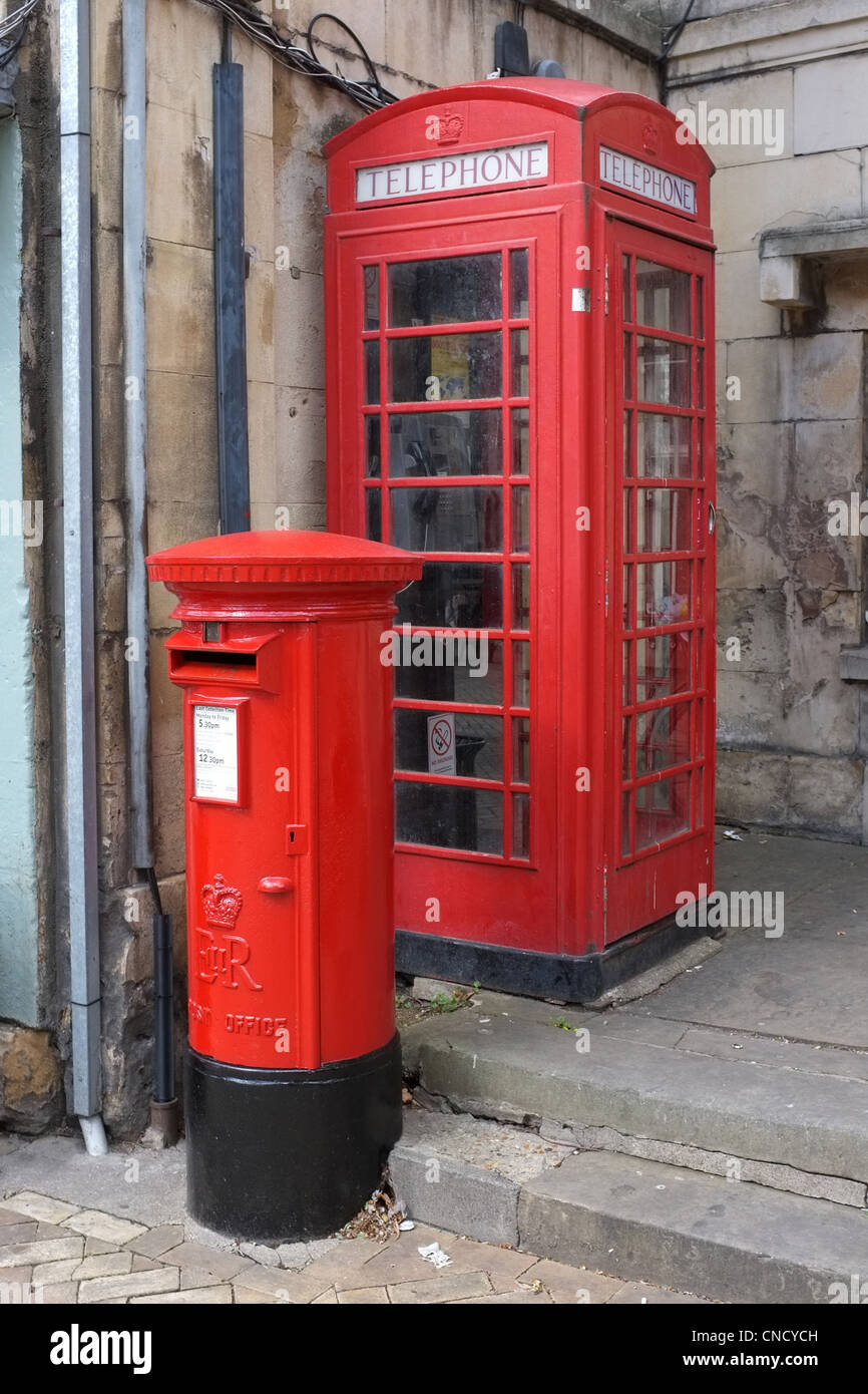 Red Phone Box And Postbox Stock Photo - Alamy