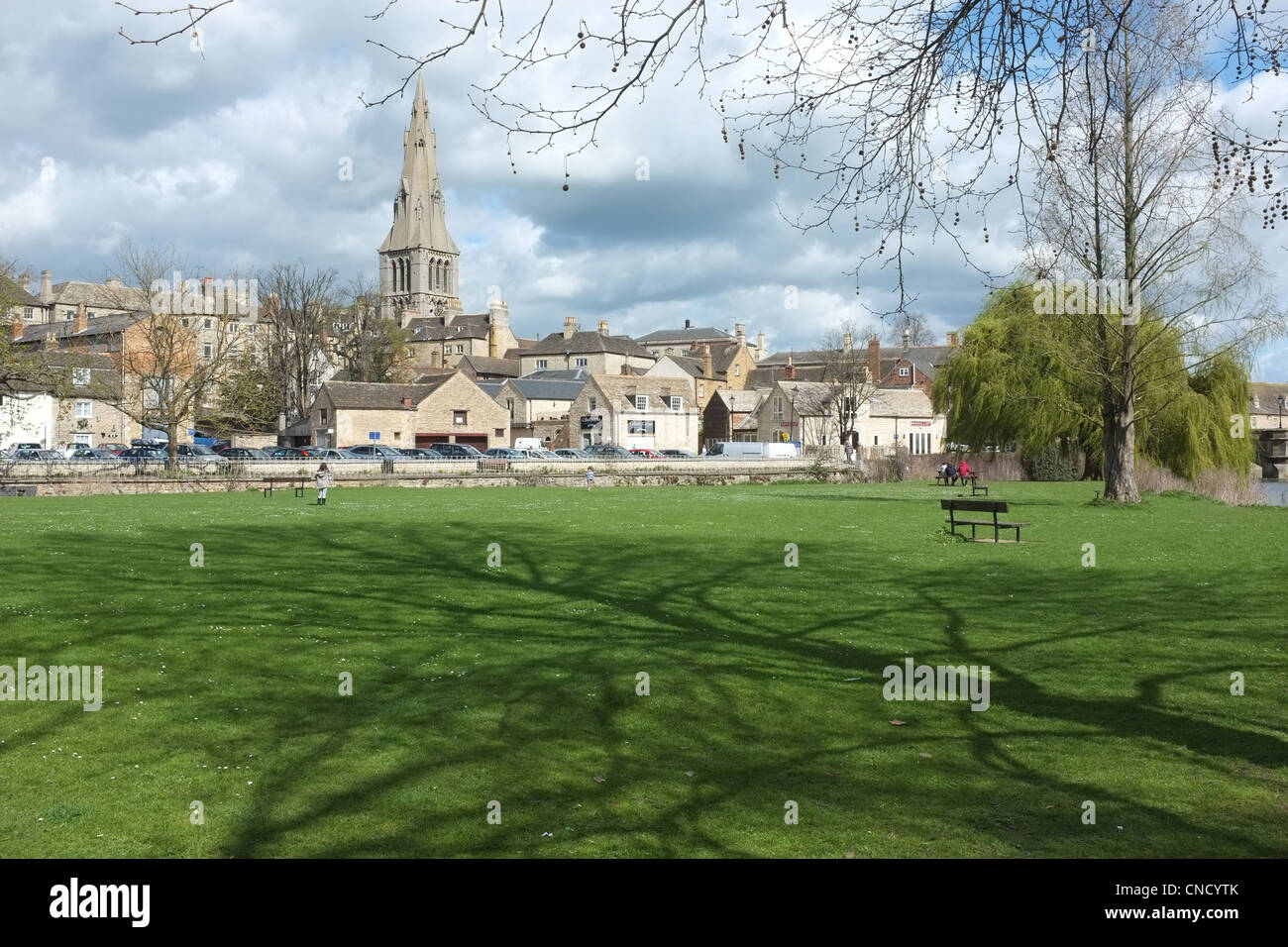 A view of Stamford,Lincolnshire From The Town Meadows Stock Photo - Alamy