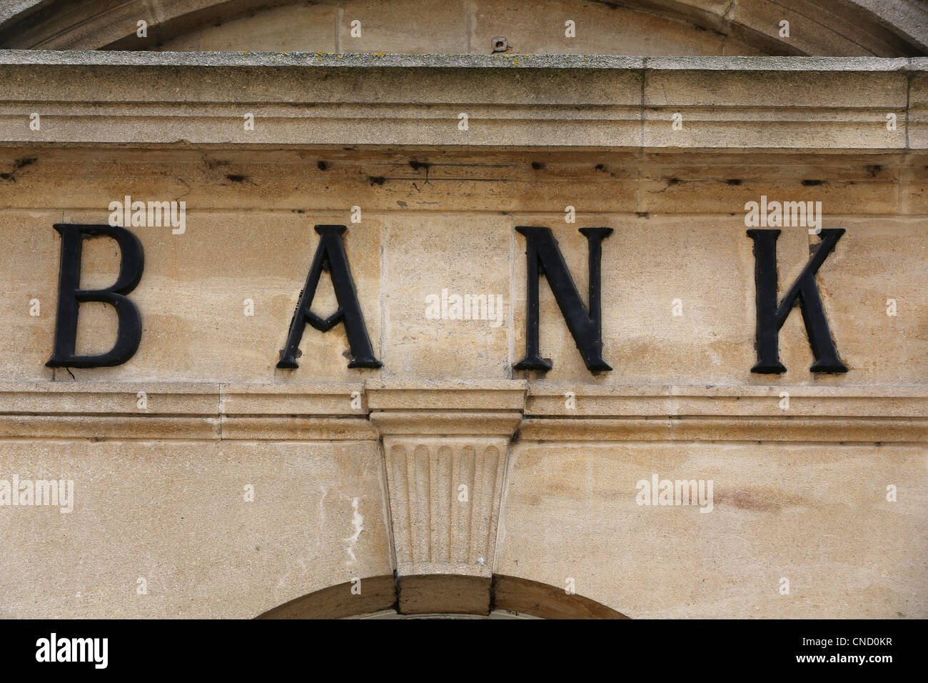 Old Bank Sign on A Buliding Stock Photo - Alamy