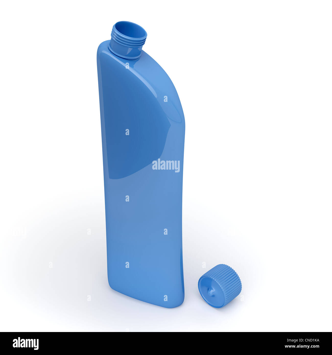 Blue plastic detergent bottle on white background Stock Photo - Alamy