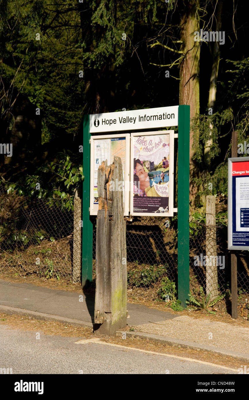 Information board at Edale railway station in the Peak District ...
