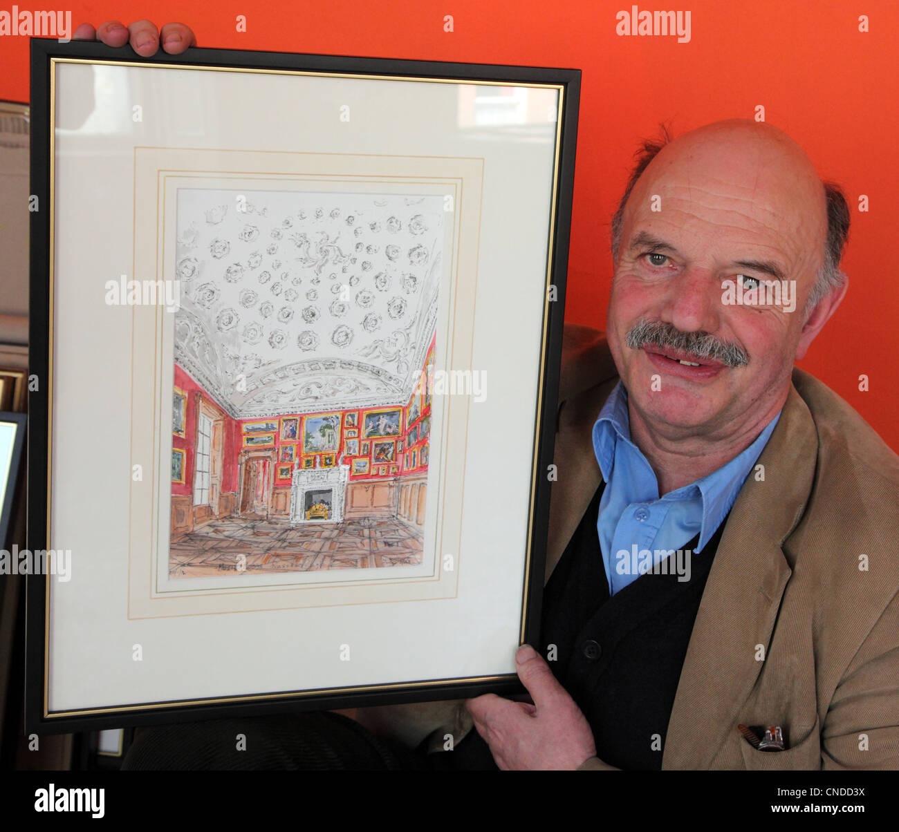 Irish architect and artist Jeremy Williams in Dublin with a watercolour ...