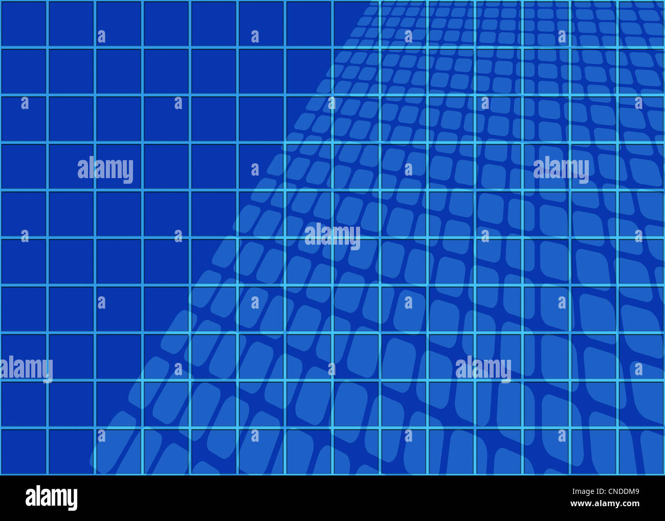 A blue gridded technical illustration with geometric shapes Stock Photo ...